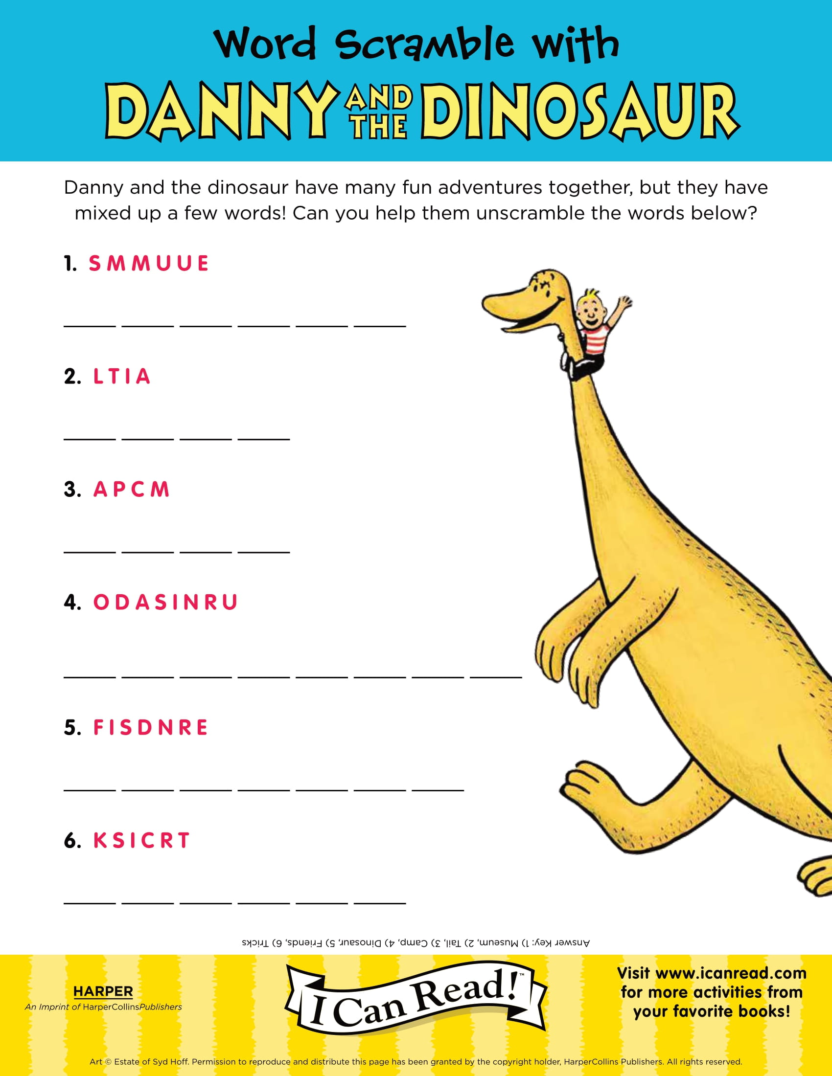 Word Scramble with Danny and the Dinosaur