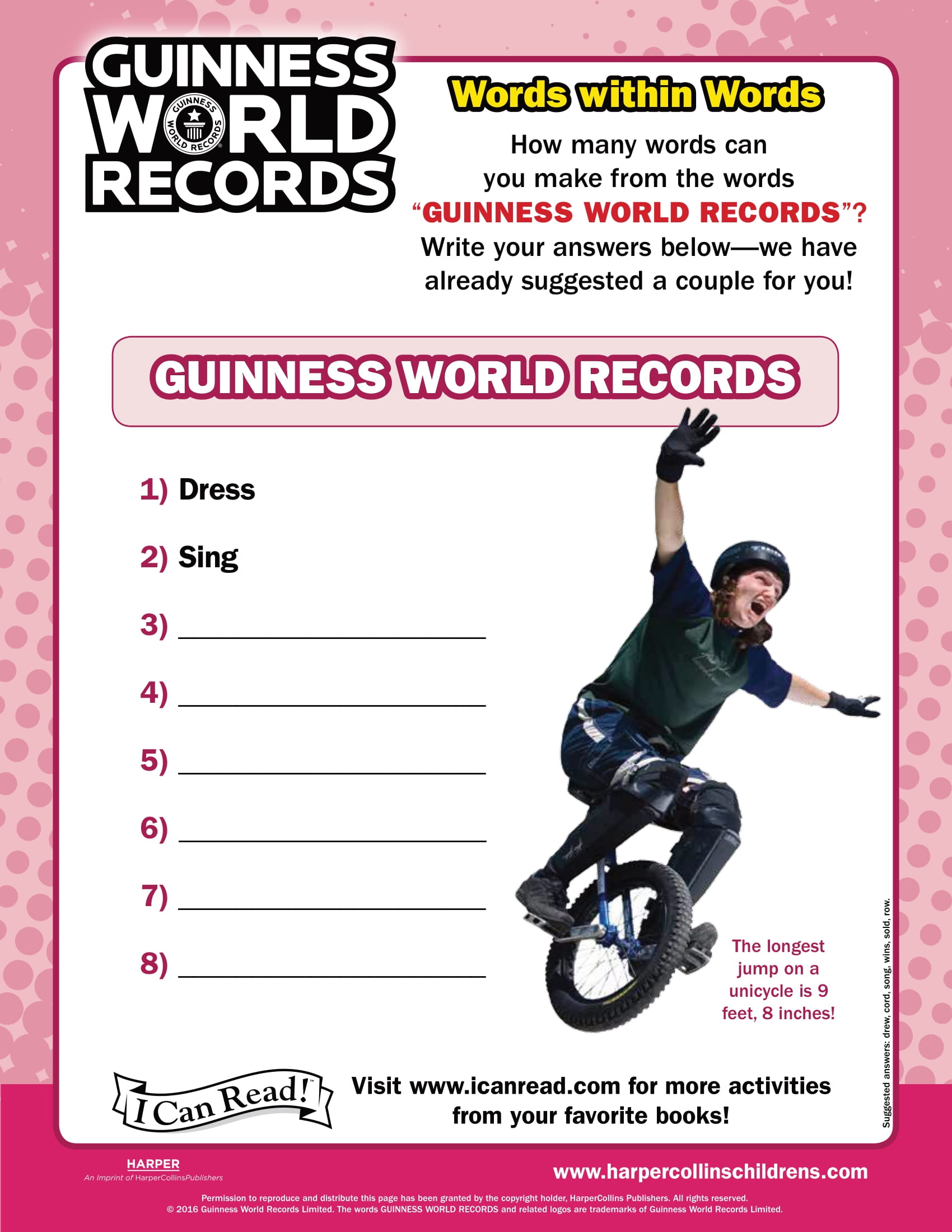 Guinness World Records: Words within Words