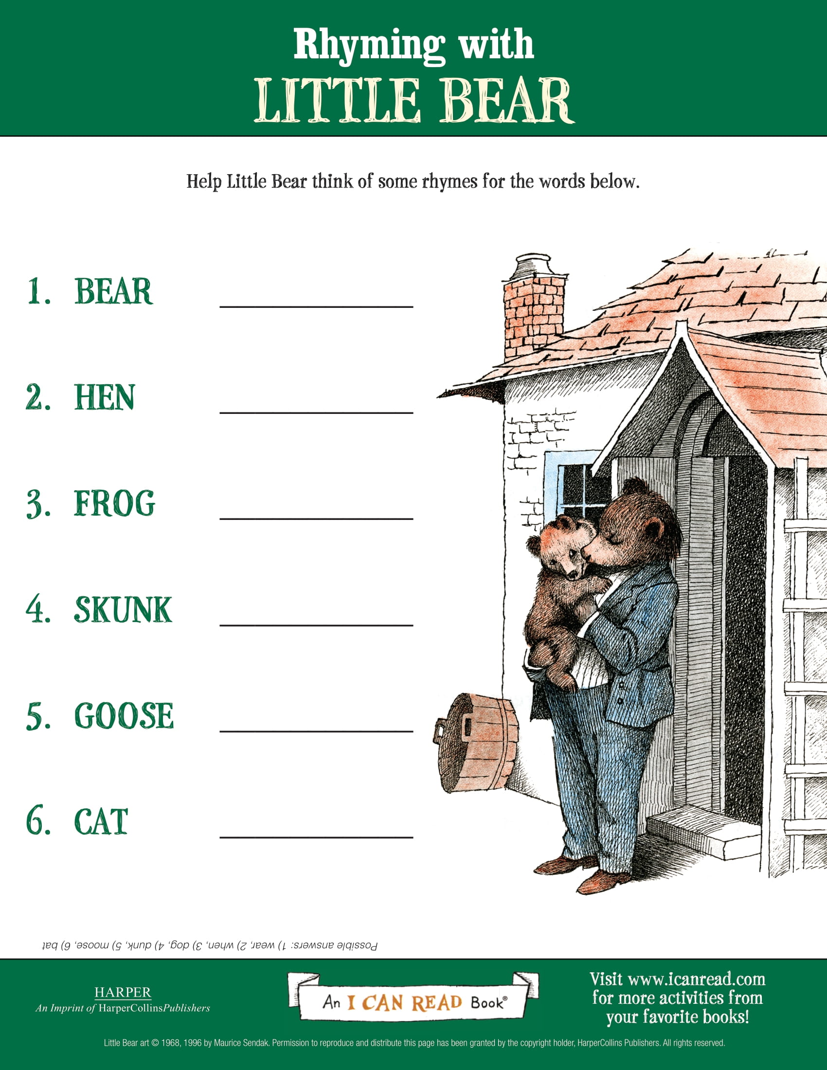 Rhyming with Little Bear